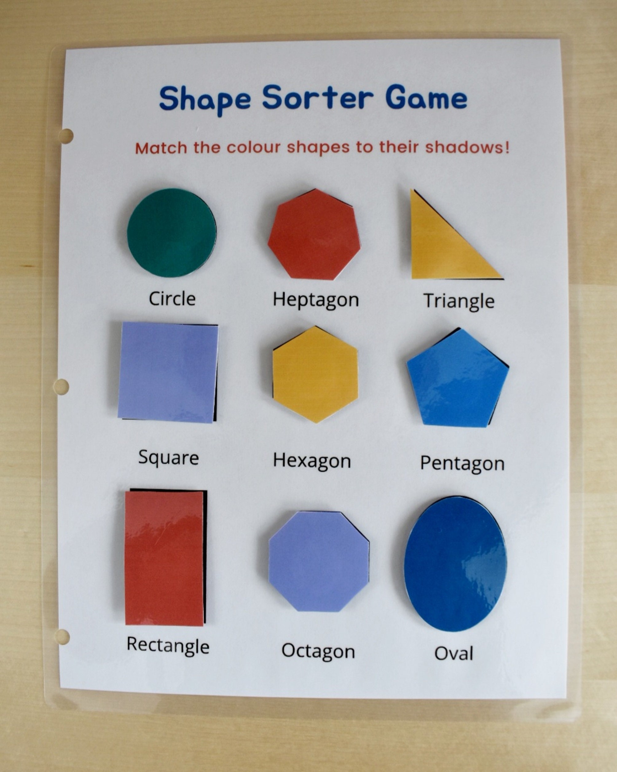 Printable Shapes Matching Game, Preschool Math Worksheet, Activities ...
