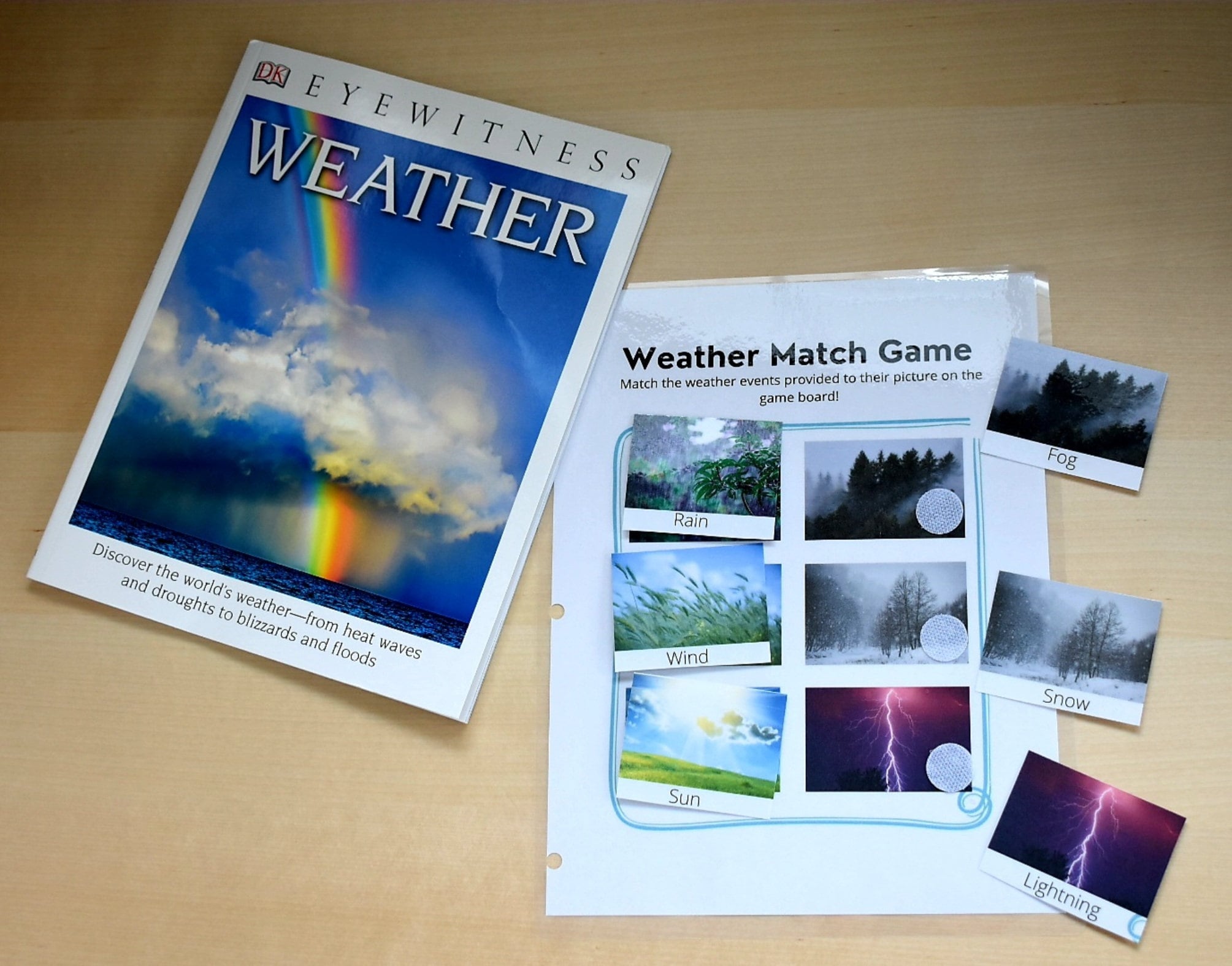 Preschool Weather Match Game, Printable Worksheet, Activities for ...