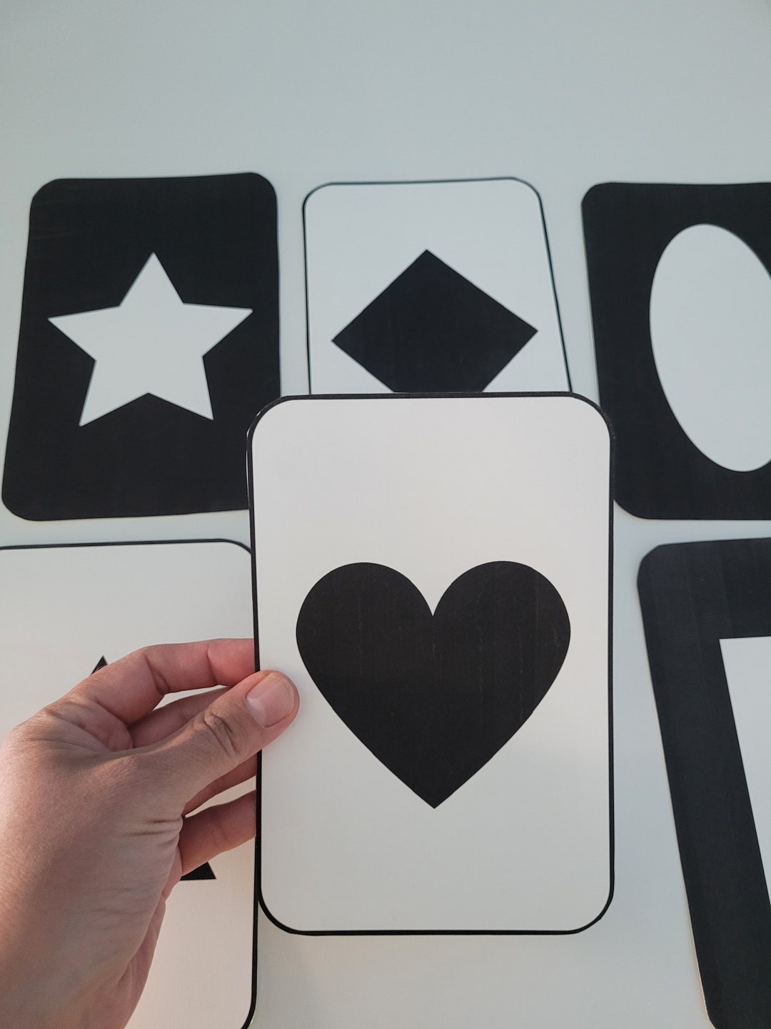 Printable Baby Sensory Cards, High Contrast Shapes Cards, Black and ...