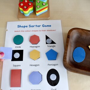 Printable Shapes Matching Game, Preschool Math Worksheet, Activities ...