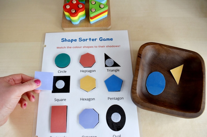 Printable Shapes Matching Game, Preschool Math Worksheet, Activities ...