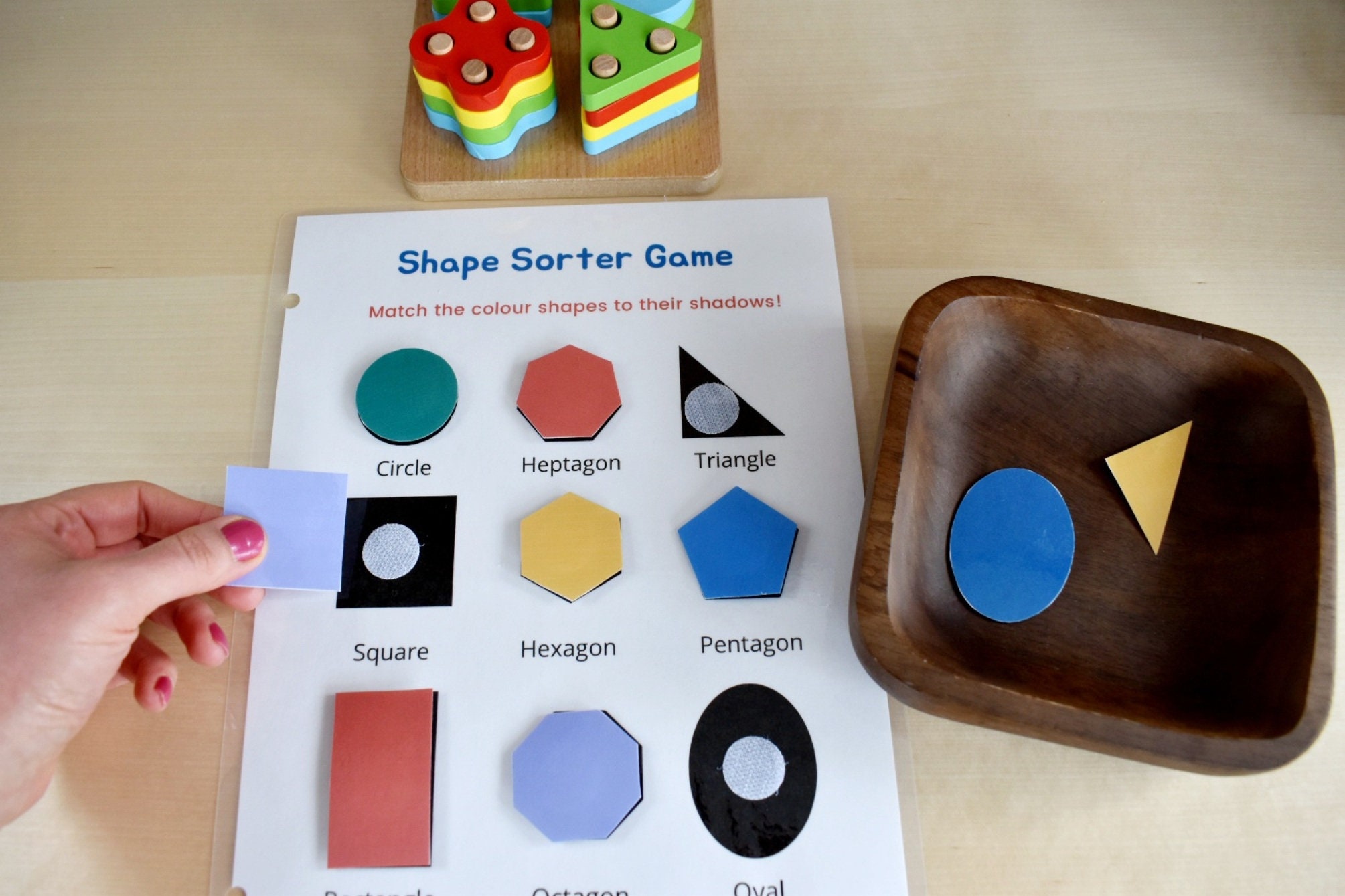 Printable Shapes Matching Game, Preschool Math Worksheet, Activities ...