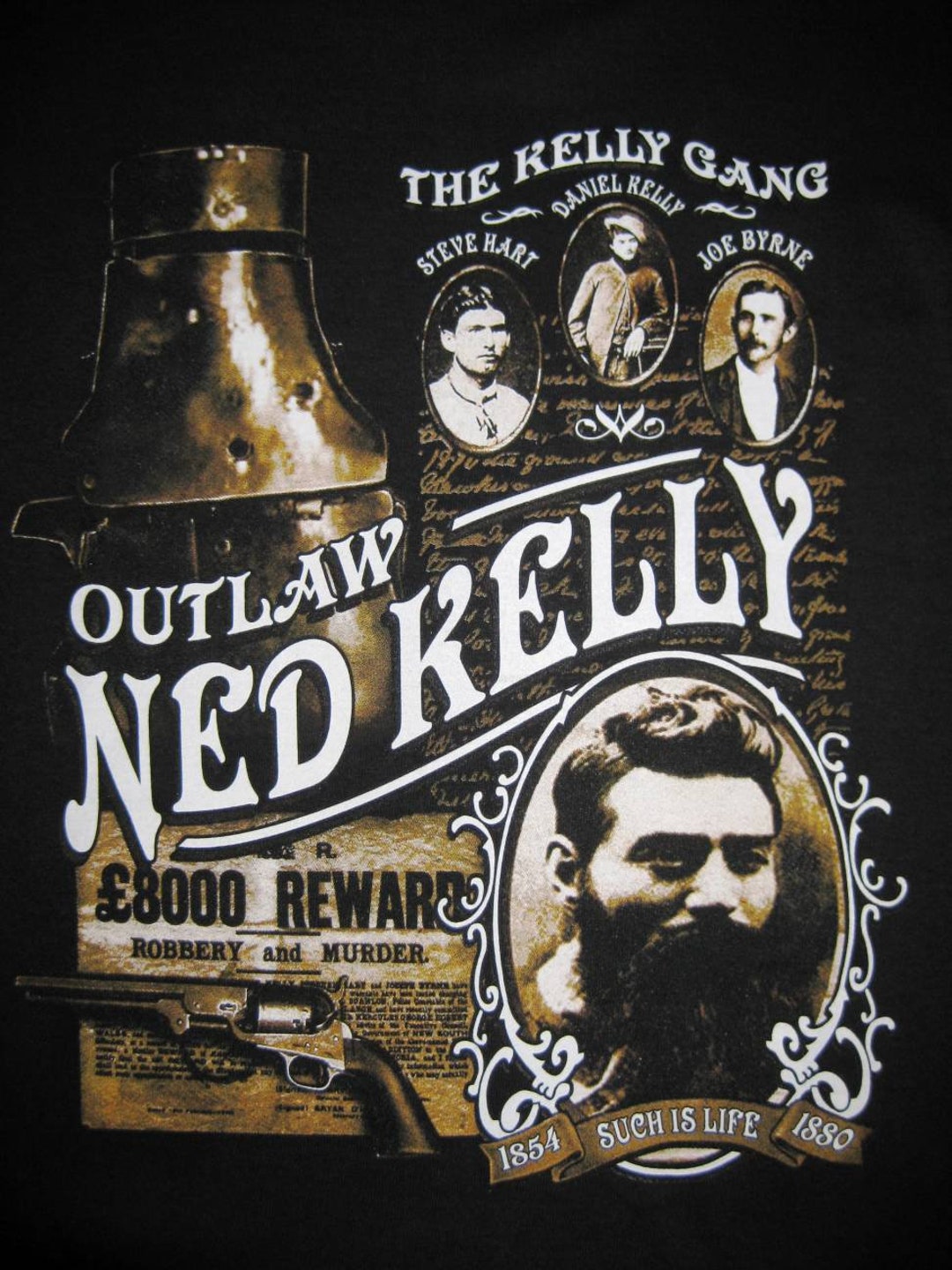 Australian Outlaw Bushranger Ned Kelly Canvas, Bracket Framed Ready to ...