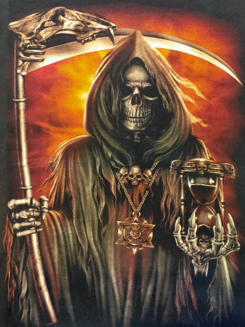 Skeleton Grim Reaper Apocalypse Art Flag Banner Wall Hanging Tapestry ...