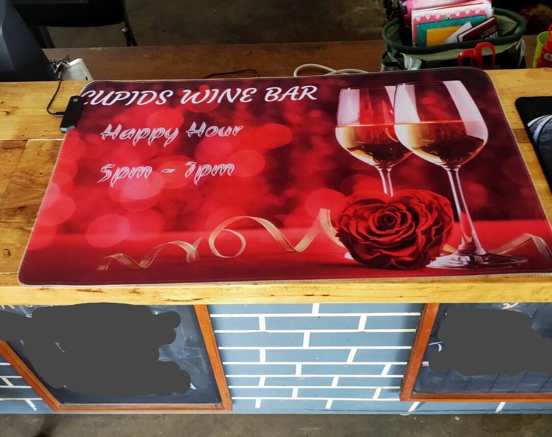Custom Made Bar Runner Bar Mat. Your Own Image Text Logo Photo ...