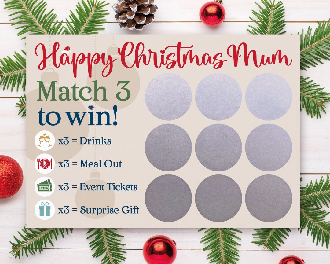 Christmas Gift for Mum, Gift for Mum, Christmas Scratch Card for Mum ...
