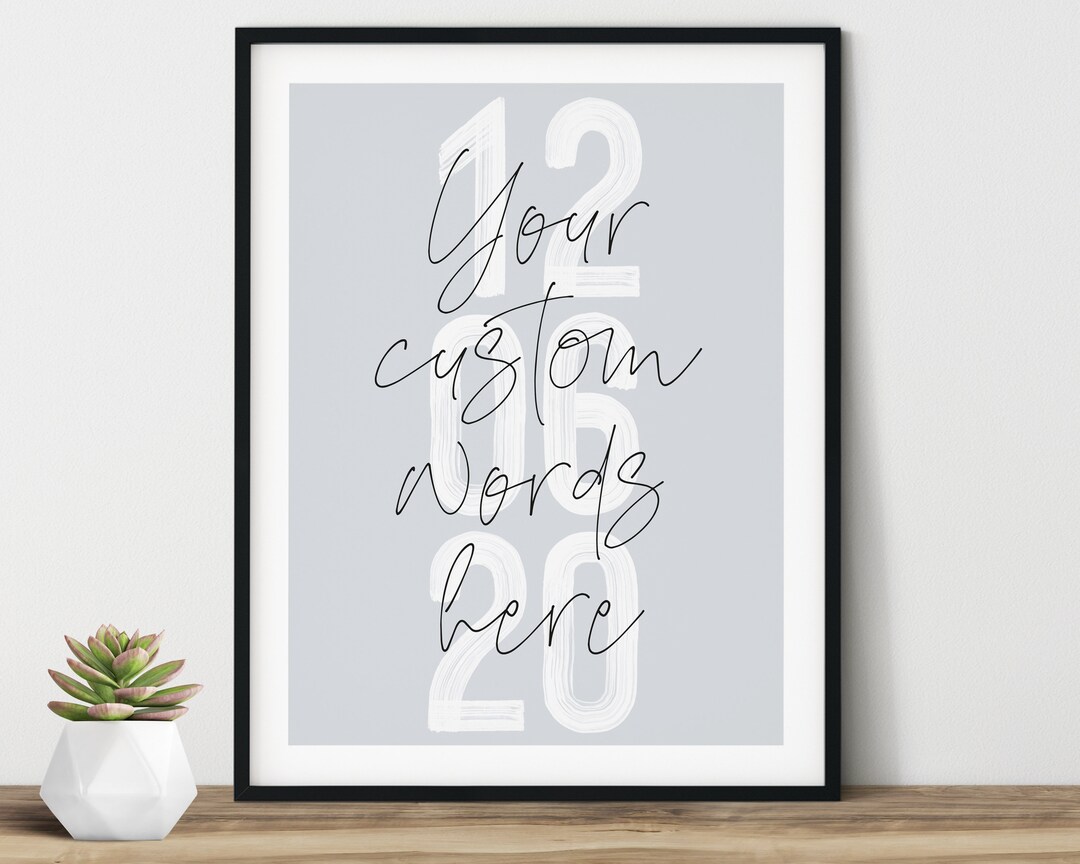 Custom Date Print, Personalised Date, Custom Date, Wedding Date Print ...