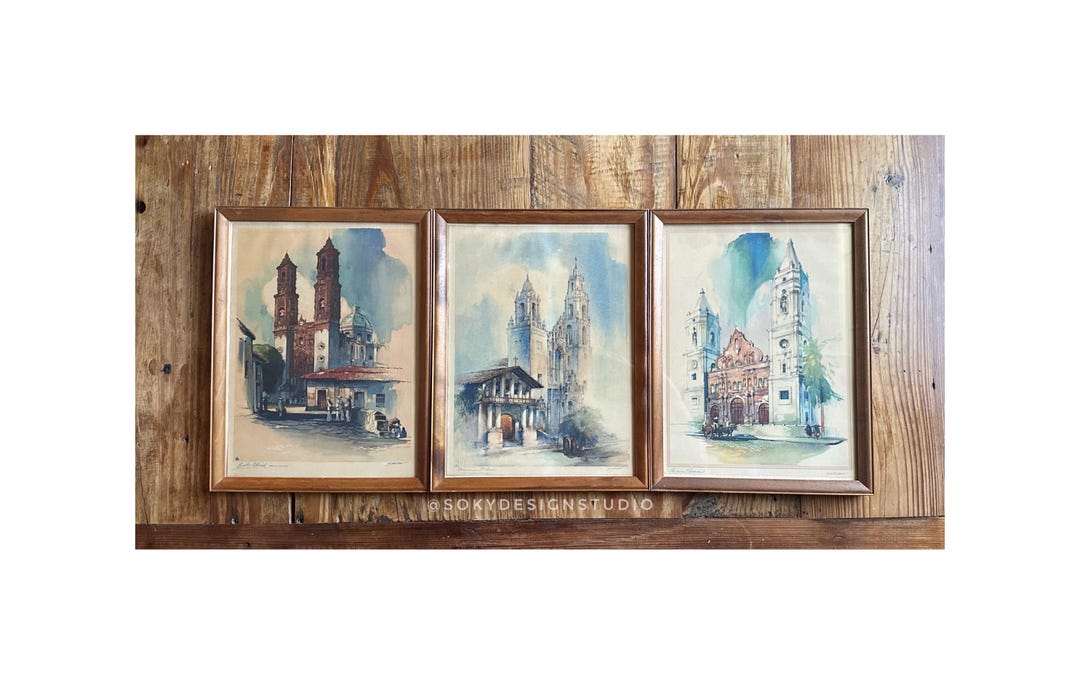 Vintage Al Mettel Framed Prints: Borda Church, Panama Cathedral ...