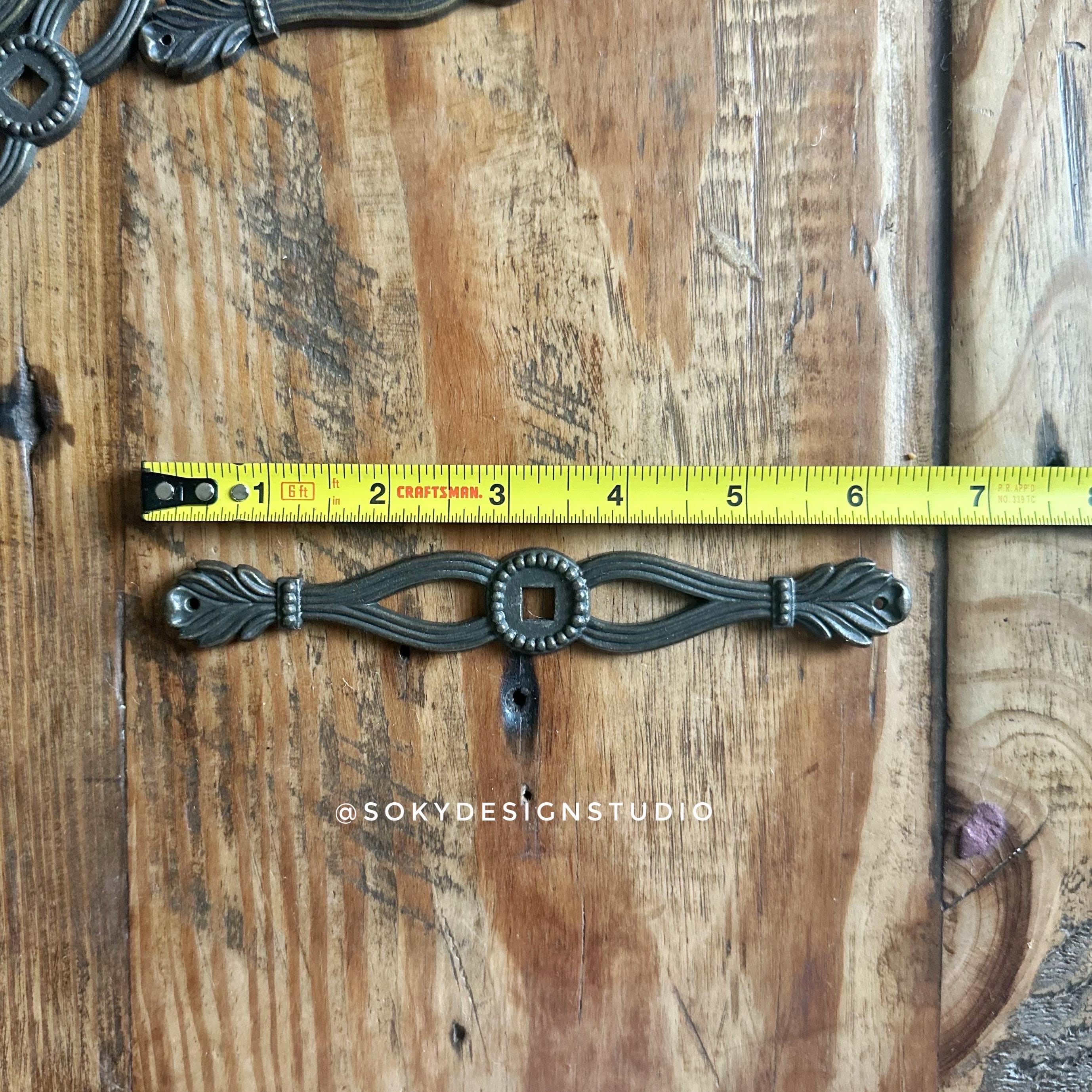 Set of 4 Knobs With Backplates | Vintage Style Furniture Knobs ...