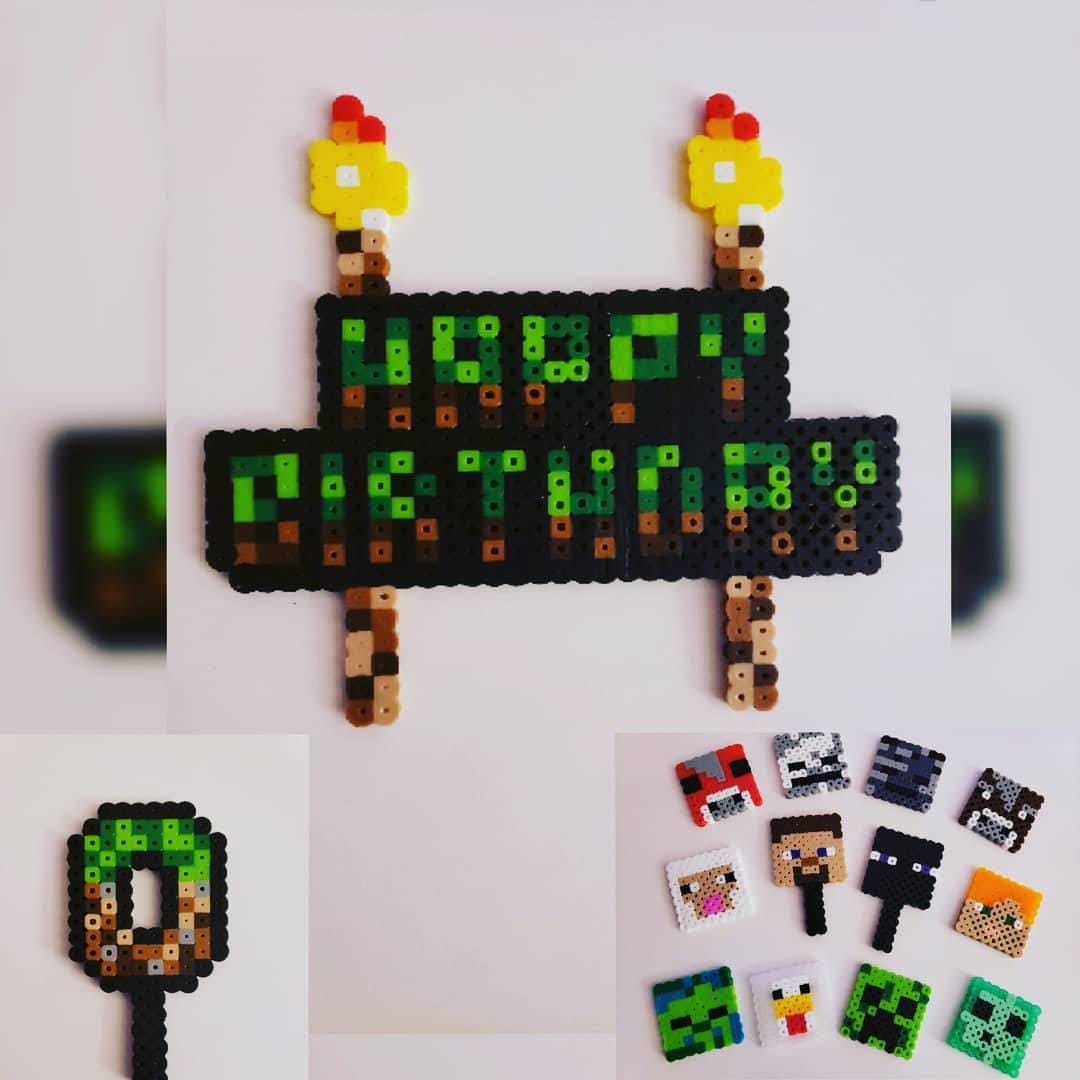 Minecraft Cake/cupcake Toppers Perler Beads - Etsy