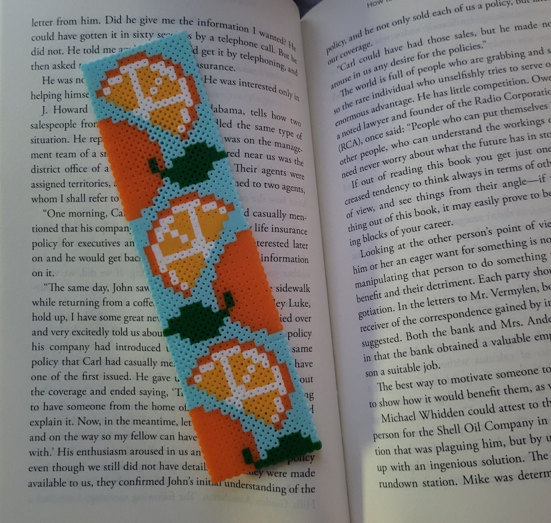 Orange Citrus Fruit Perler Beads Bookmark | Back to School | Teachers ...