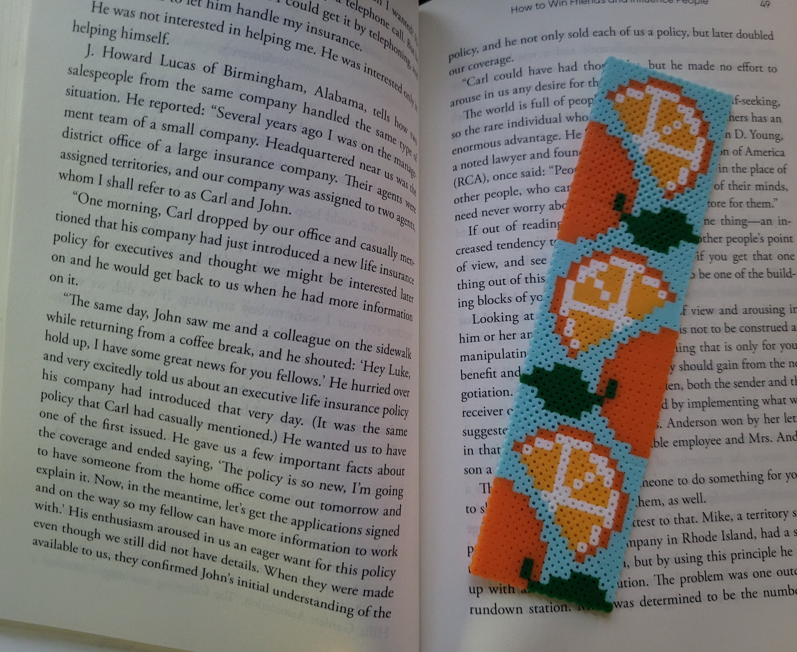 Orange Citrus Fruit Perler Beads Bookmark | Back to School | Teachers ...