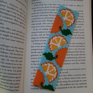 Orange Citrus Fruit Perler Beads Bookmark | Back to School | Teachers ...
