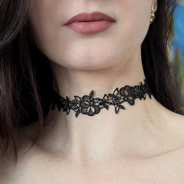 Black Lace Choker - Etsy