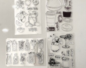 Cocktail Stamp Set - Etsy