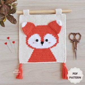 E-book Crochet Pattern Amigurumi Wall Hanging Panel Flag Crafty the Fox ...