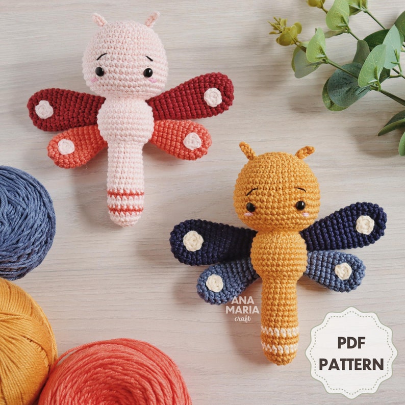 E-book Crochet Pattern Amigurumi Bel the Dragonfly Rattle PDF - Etsy