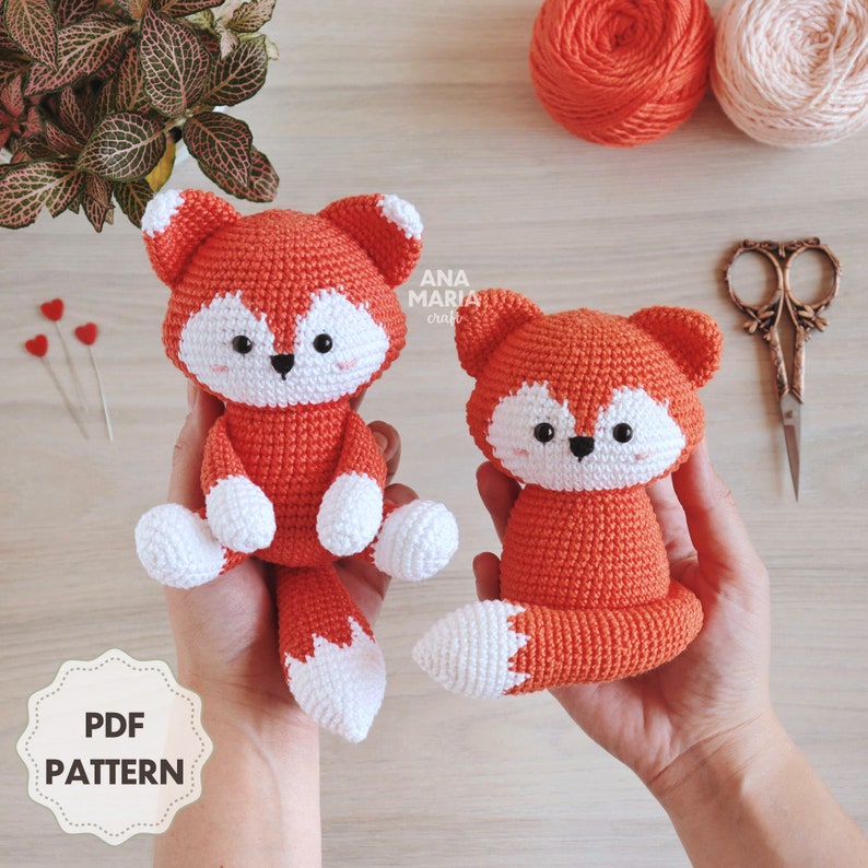 E-book Crochet Pattern Amigurumi Crafty the Fox Pack: Fox in 2 - Etsy