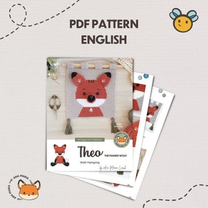 Crochet Amigurumi Pattern Wall Hanging Panel Flag Theo the Maned Wolf ...