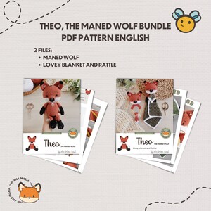 Crochet Amigurumi Pattern Bundle: Fox Maned Wolf Amigurumi, Baby Lovey ...