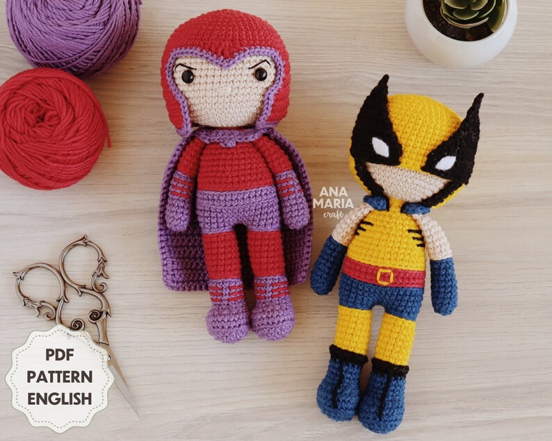 E-book Amigurumi Crochet Pattern Pack Wolverine and Magneto - Etsy
