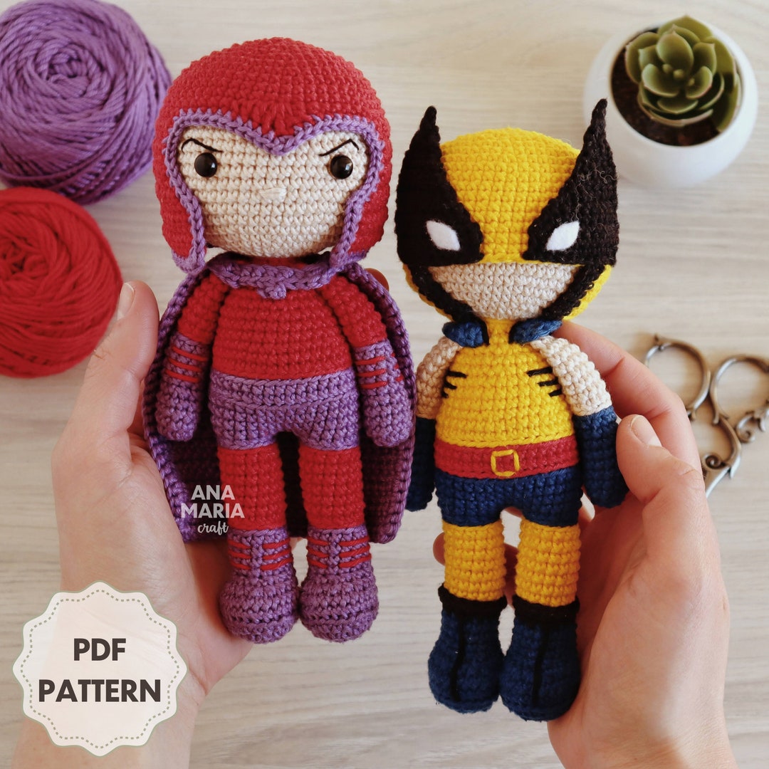 E-book Amigurumi Crochet Pattern Pack Wolverine and Magneto X-men PDF ...