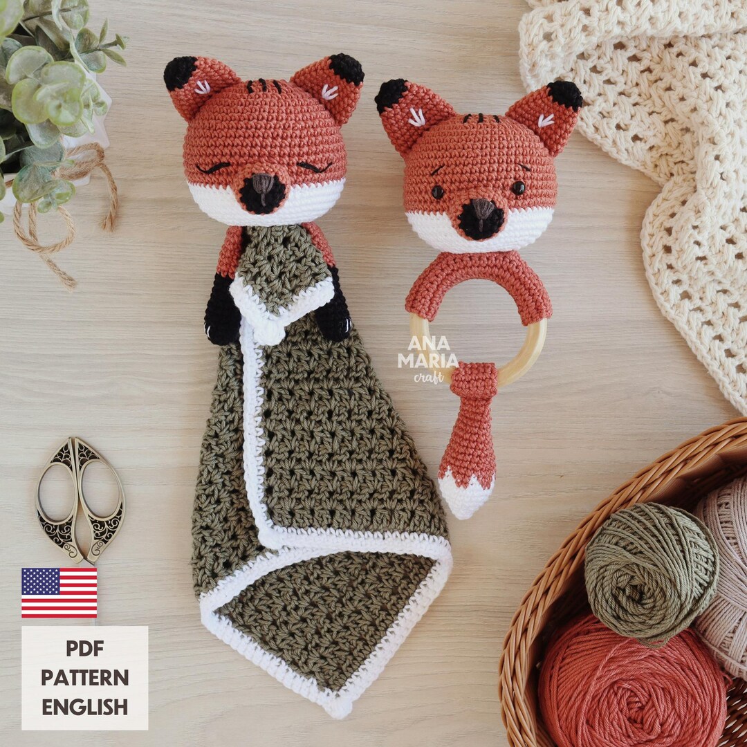 Crochet Amigurumi Pattern - Baby Lovey Blanket and Rattle Theo the ...