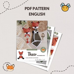 Crochet Amigurumi Pattern - Baby Lovey Blanket and Rattle Theo the ...