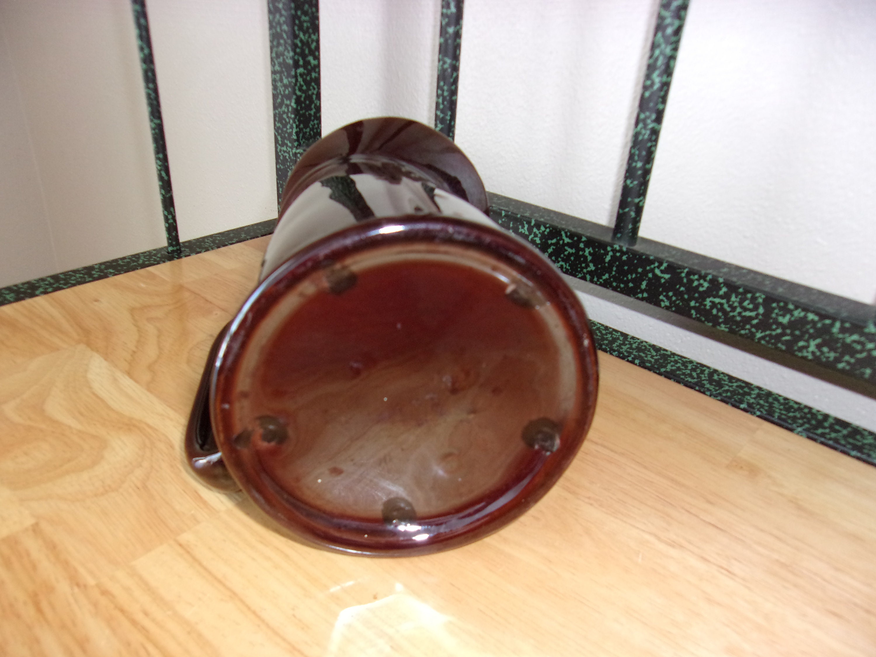 Redware Batter Pitcher With Rooster on Rooftop | Etsy