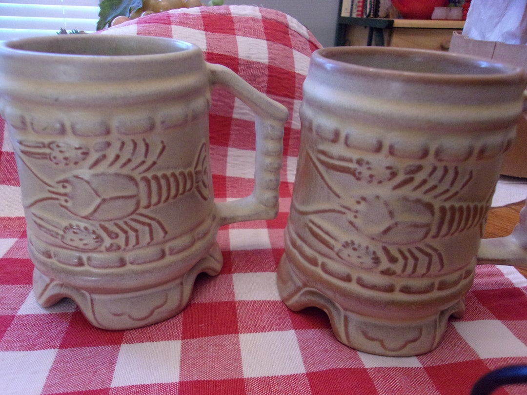 2 Frankoma Crawfish Mugs - Etsy