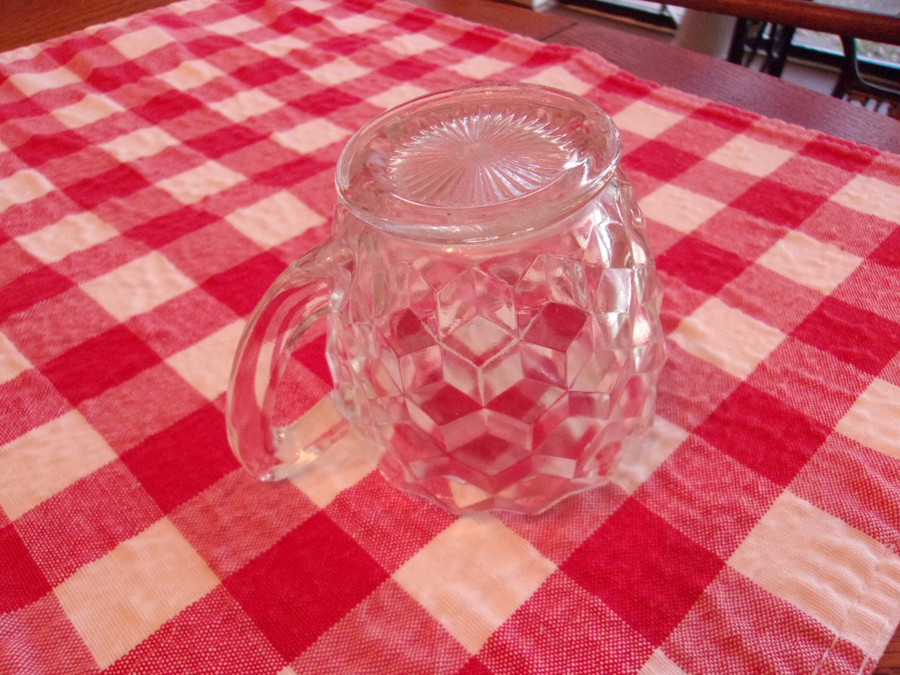 Depression Glass Creamer Cubist Pattern - Etsy