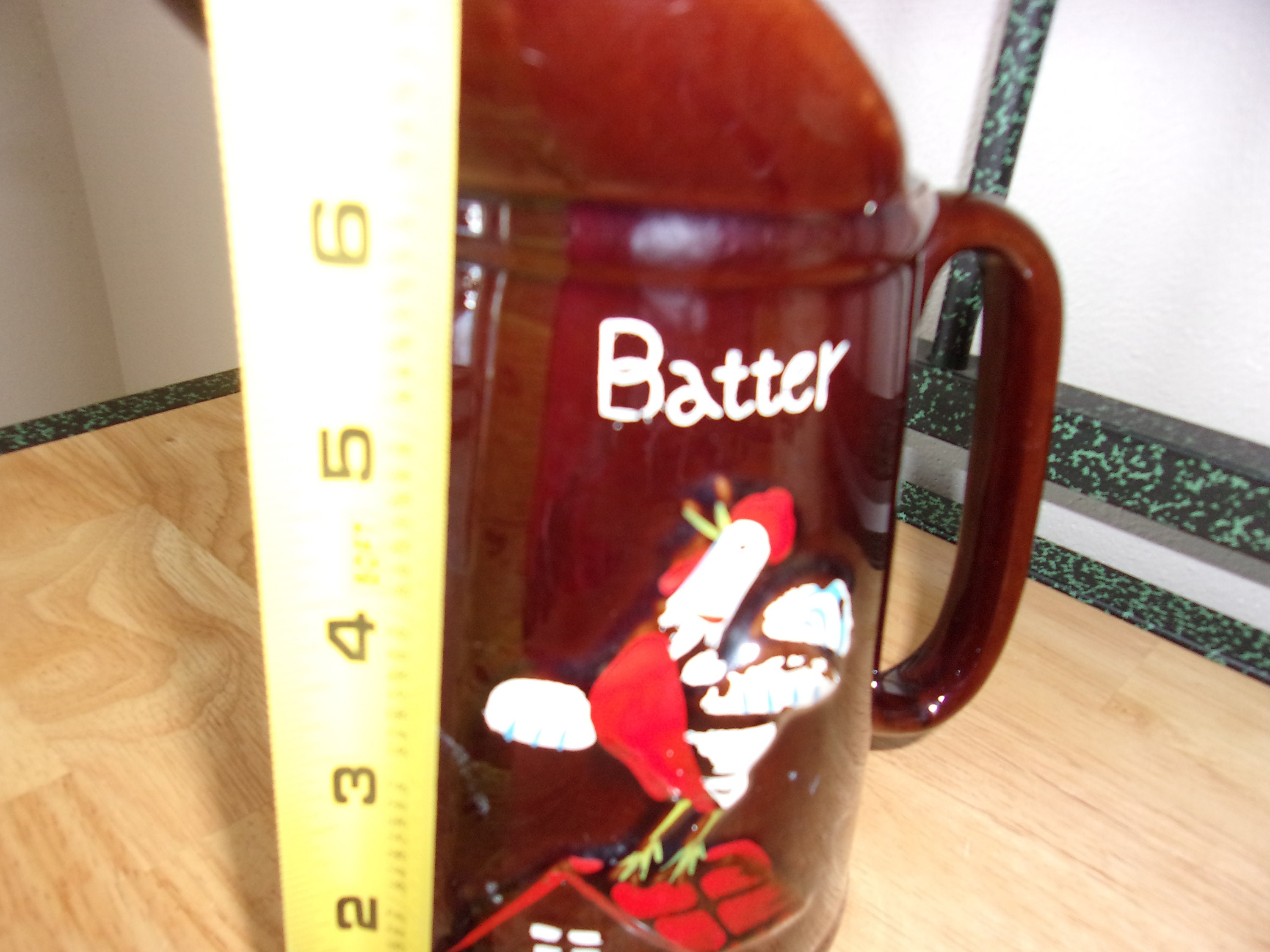 Redware Batter Pitcher With Rooster on Rooftop - Etsy