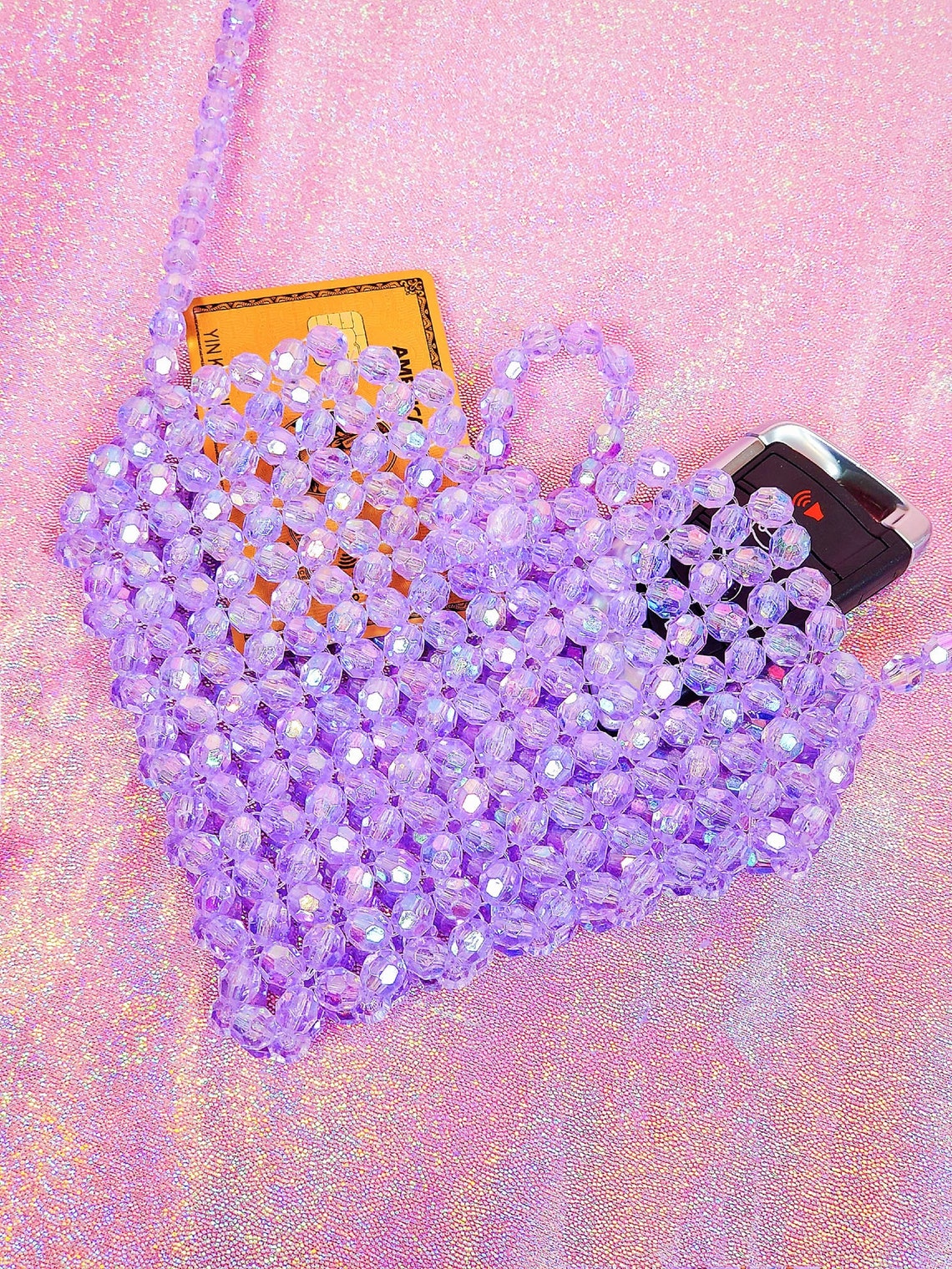 Kandi My Heart Beaded Mini Crossbody Purse Kawaii Decora Lolita Fairy ...