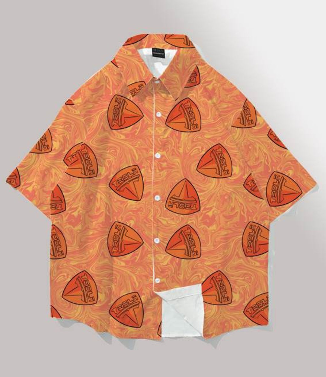 Rave Orange Tesla Unisex Shirt Hawaiian Aloha Festival Men Women EDM - Etsy
