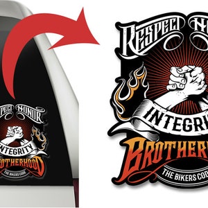 The Bikers Code Brotherhood 7 Inch Vinyl Decal for Cars, Trucks ...