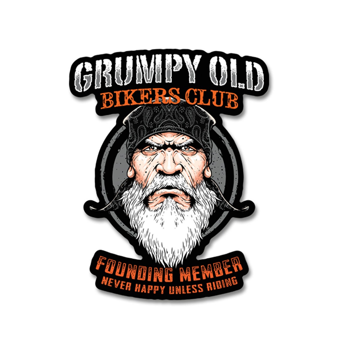 Grumpy Old Bikers Club 7 Inch Vinyl Decal for Cars, Trucks, Motorcycles ...