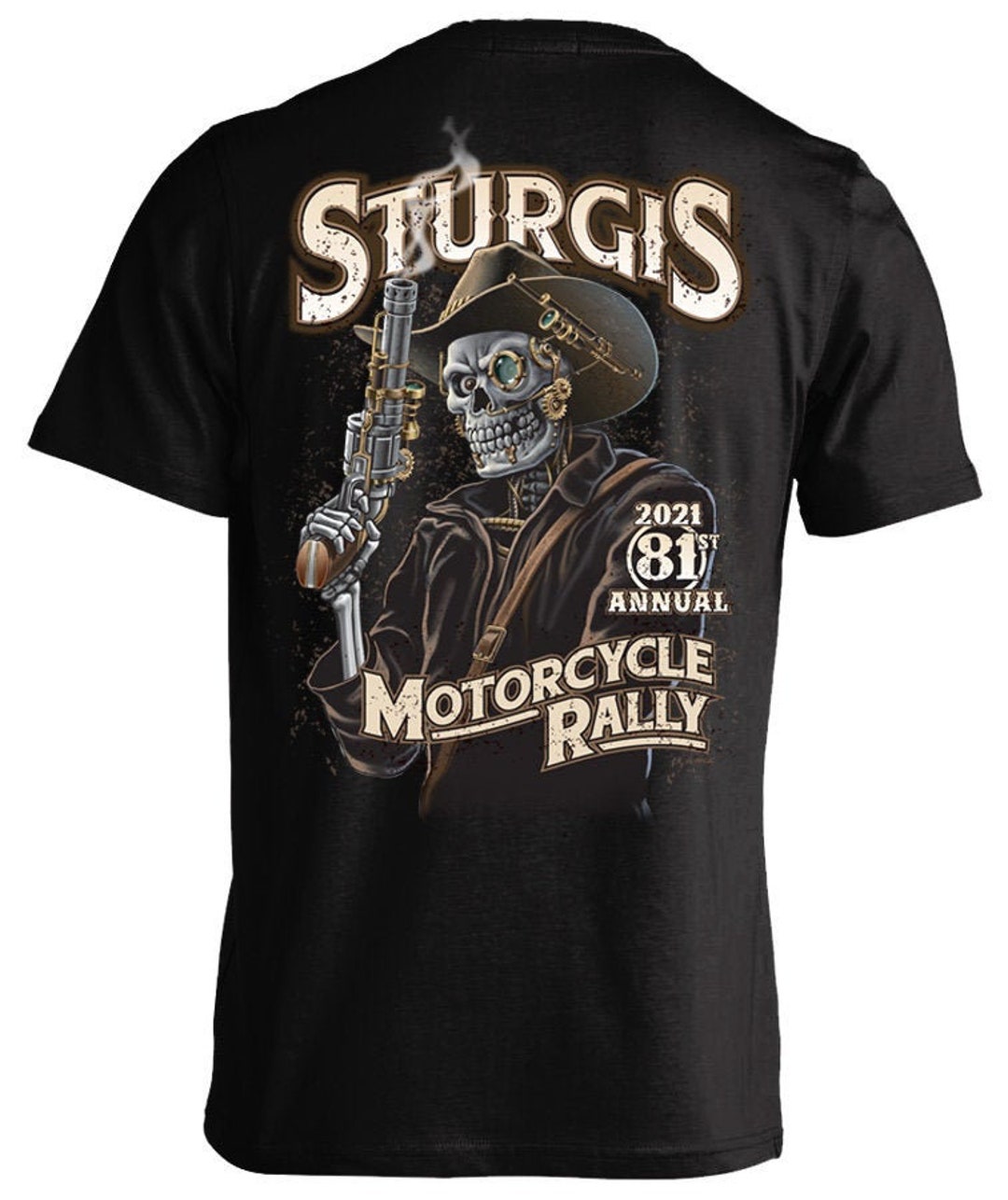 2021 Sturgis Motorcycle Rally 81st Anniversary Steampunk Cowboy T-shirt ...