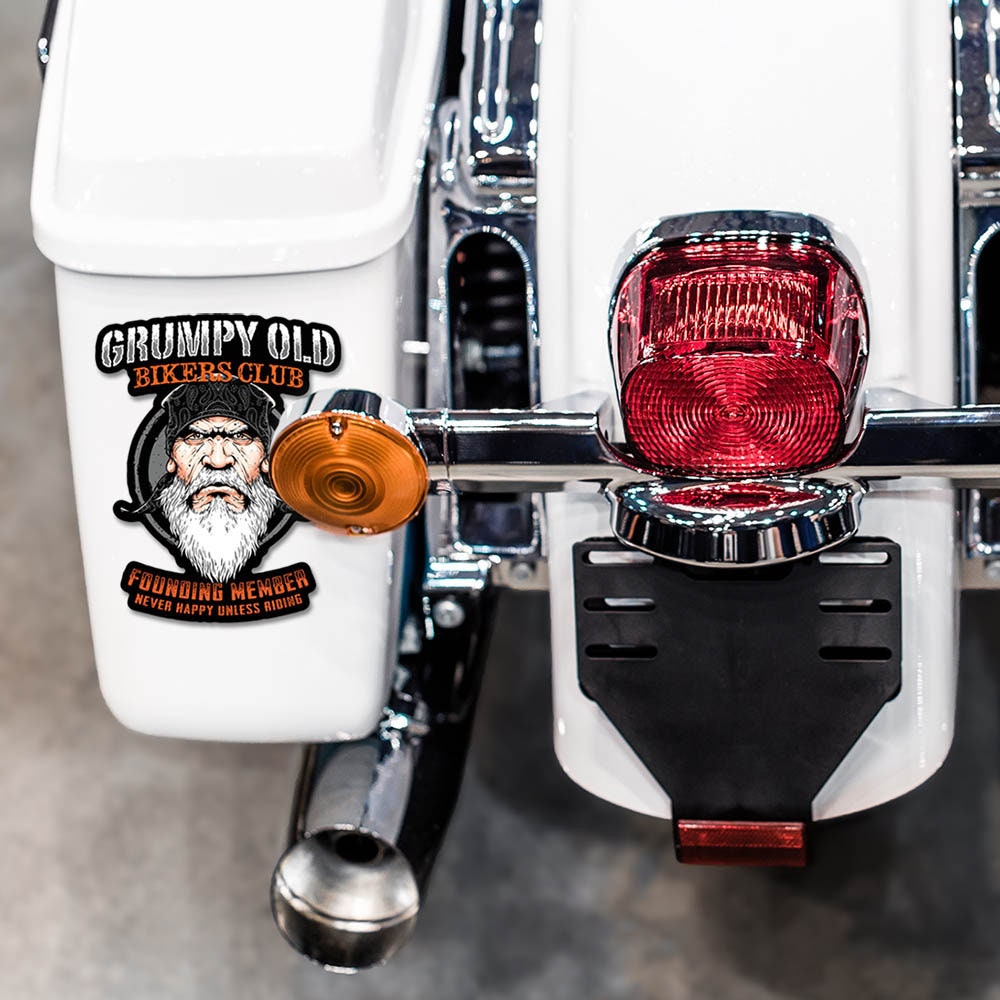 Grumpy Old Bikers Club 7 Inch Vinyl Decal for Cars, Trucks, Motorcycles ...