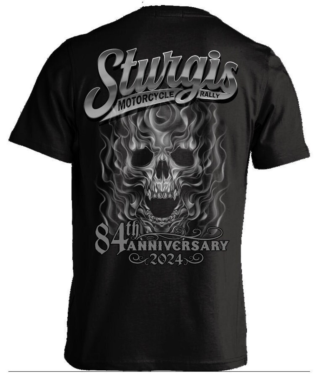 2024 Sturgis Motorcycle Rally Smokey Skull T-shirt - 84th Anniversary ...