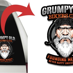 Grumpy Old Bikers Club 7 Inch Vinyl Decal for Cars, Trucks, Motorcycles ...