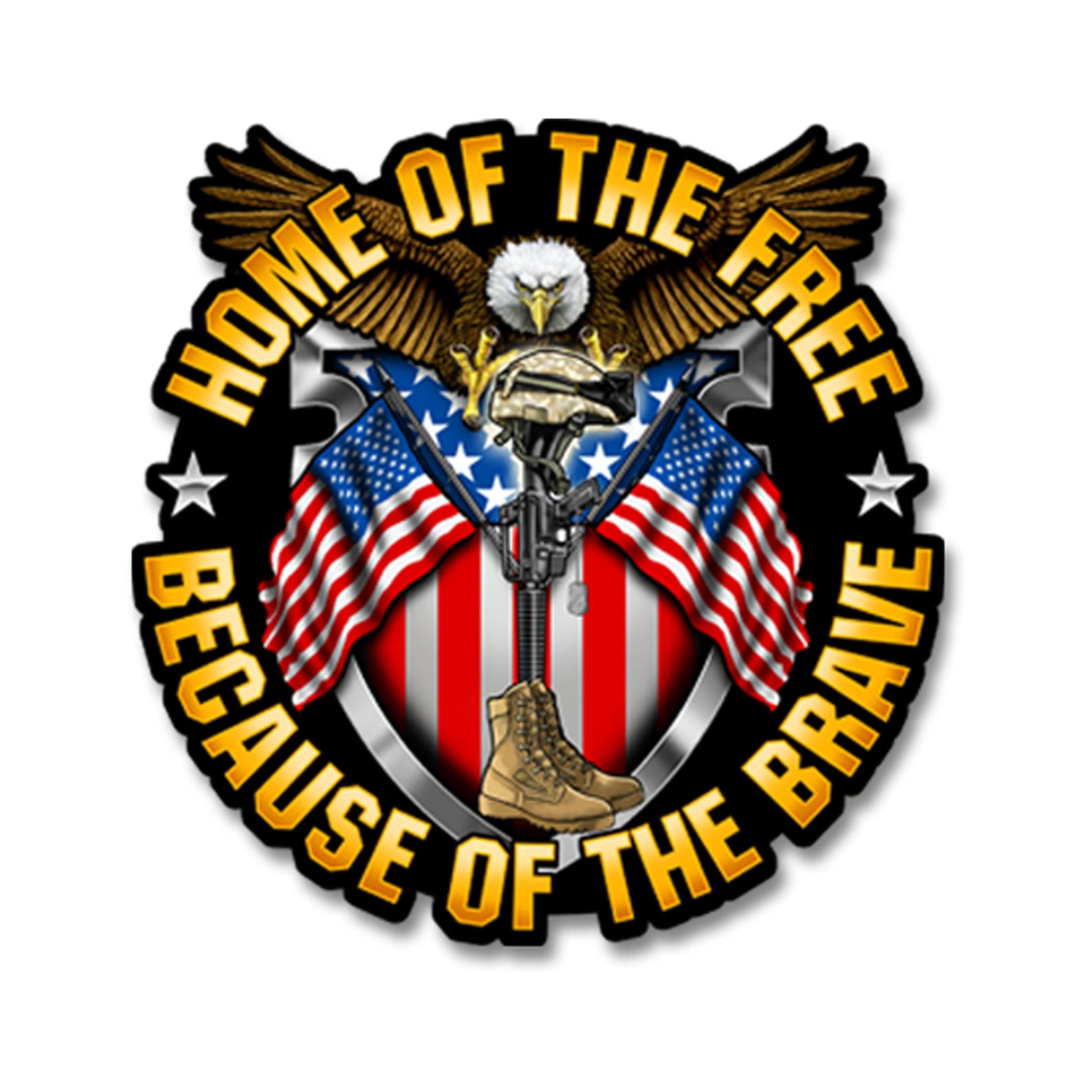 Home of the Free Because of the Brave 7 Inch Vinyl Decal for Cars ...