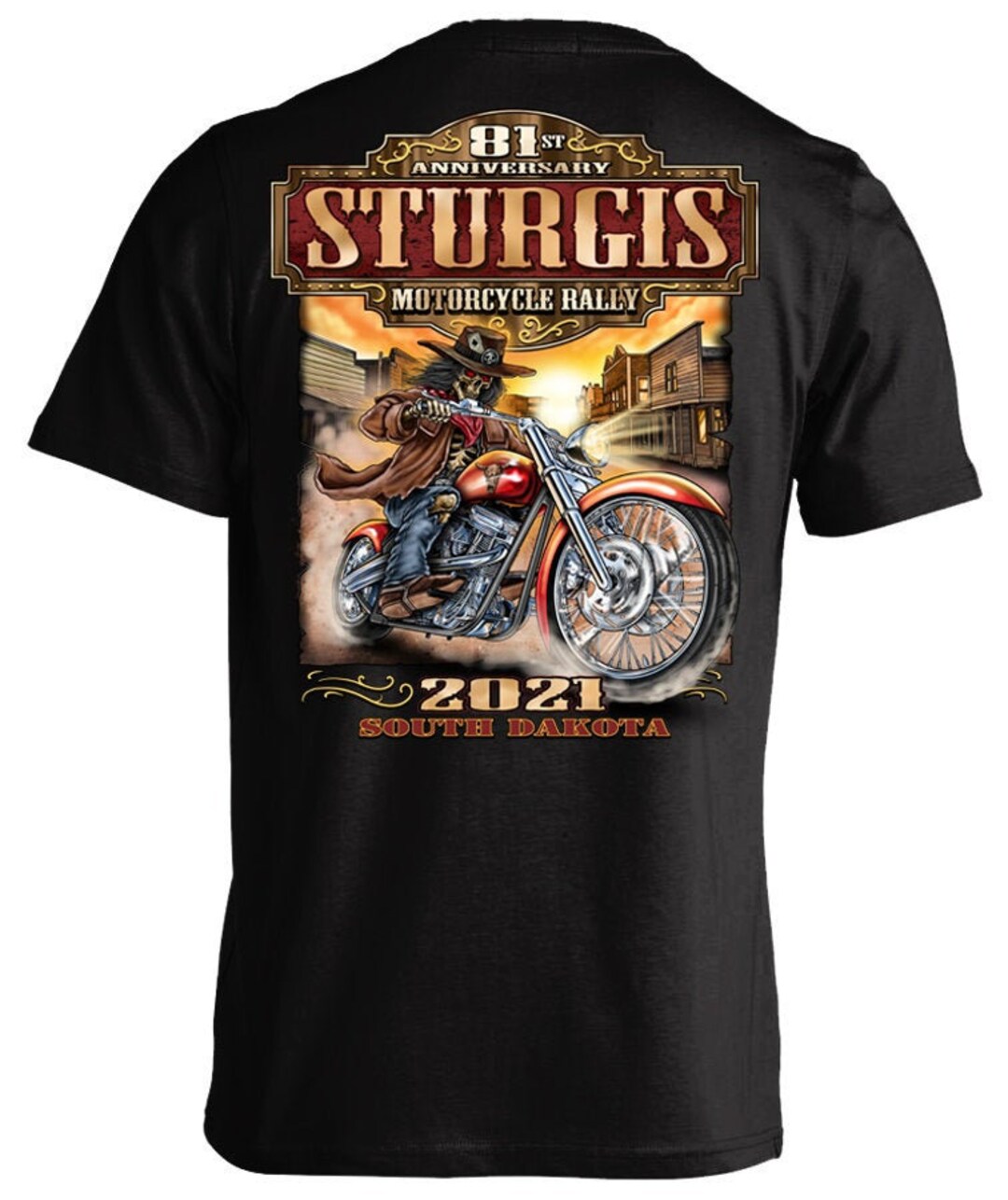 2021 Sturgis Motorcycle Rally 81st Anniversary Wild Bill T-shirt (BACK ...