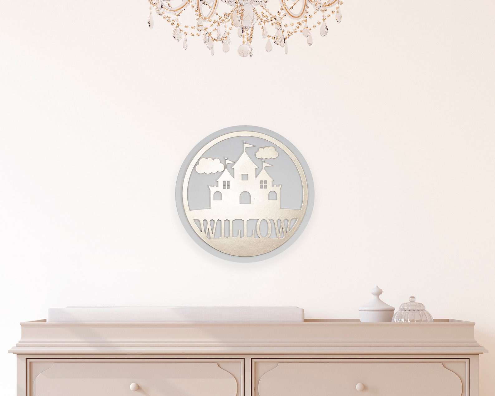 Laser SVG Princess Castle Name Sign Nursery Sign | Etsy