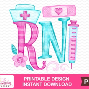 RN Painted Printable Sublimation Design Digital Download PNG Printable ...