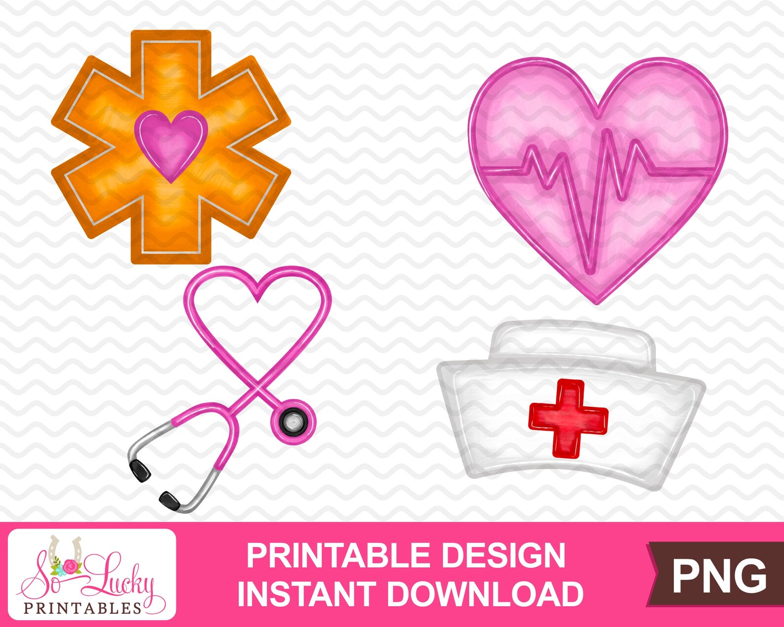 Medical Elements Painted Printable Sublimation Design | Etsy