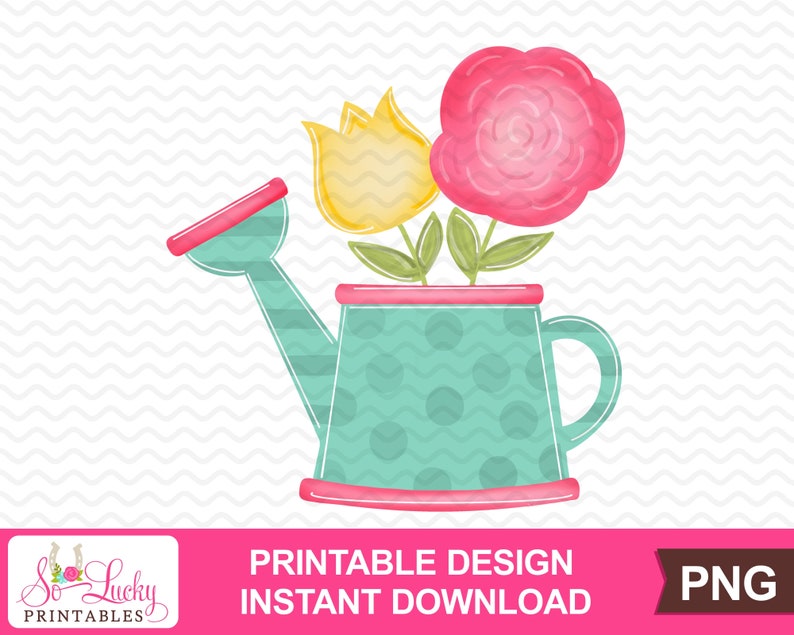 Watering Can With Flowers Printable Sublimation Design - Etsy