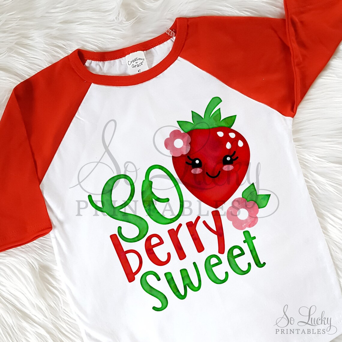 So Berry Sweet Strawberry Printable Sublimation Design | Etsy
