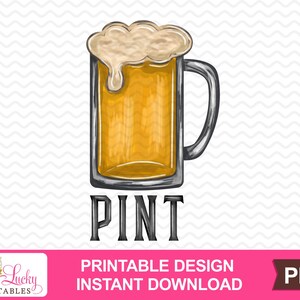 Pint and Half Pint Painted Printable Sublimation Designs Digital ...