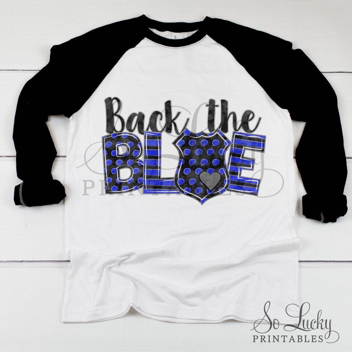 Back the Blue Police Officer Watercolor Printable Sublimation - Etsy