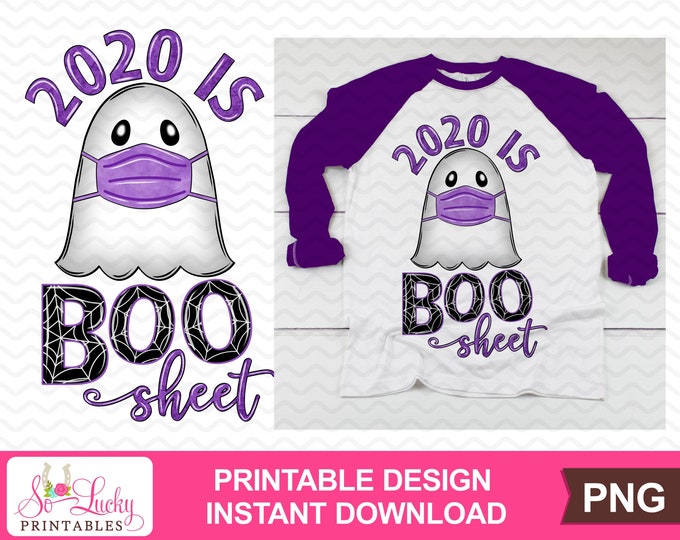 2020 Boo Sheet Printable Sublimation Design Digital Download PNG ...
